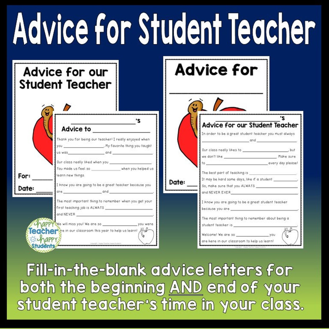 Advice Letter for Student Teacher (beginning & End) Student Teacher ...