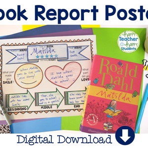 Printable Book Report Poster Template: Works With Any Fiction or Non ...