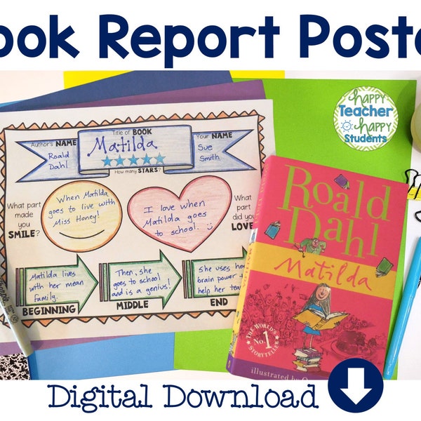 Book Report Poster Template - Etsy