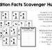 Addition Scavenger Hunt: 20 Single Digit Addition Facts Scavenger Hunt ...