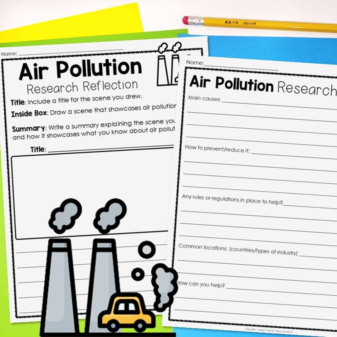 Air Pollution Research Activity | Research, Draw & Summarize Air ...