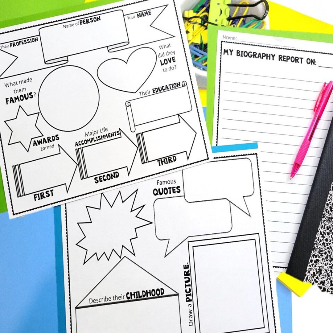 Biography Graphic Organizer: Famous People Research Poster (digital ...