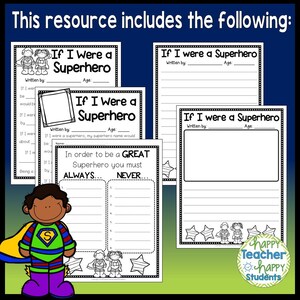 If I Were a Superhero Superheroes Writing Activity Superhero Worksheet ...