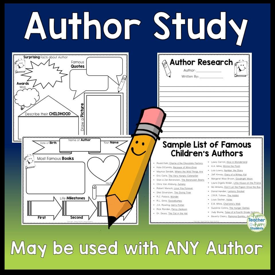 Author Study Template: Famous Author Research Organizer (PDF File) - Etsy