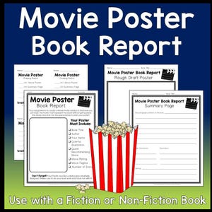 Movie Poster Book Report Template, Book Report Activity, Book Report ...