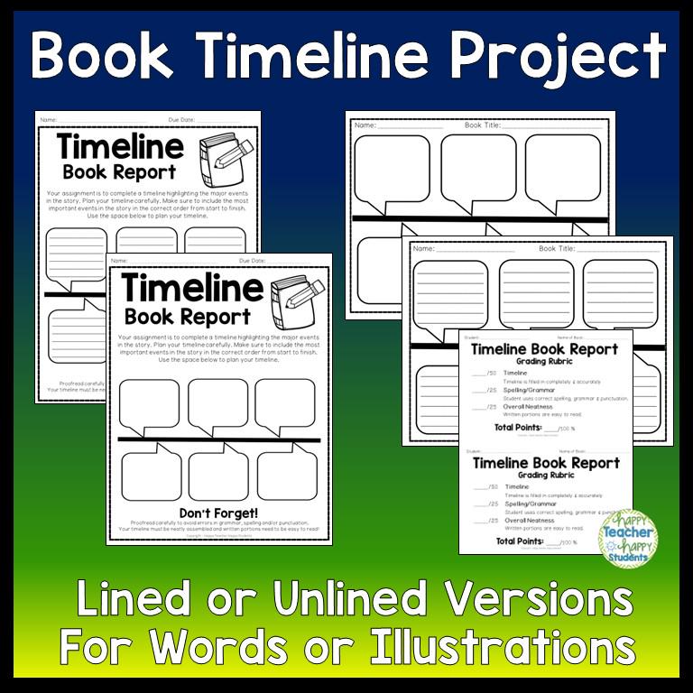 Timeline Book Report Template for Fiction or Non-fiction | Timeline for ...
