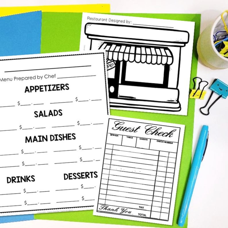Menu Math | Create Your Own Restaurant Project | Restaurant Math ...