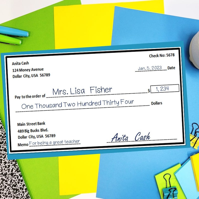 Blank Checks Templates | Use for Writing Large Numbers or in a ...