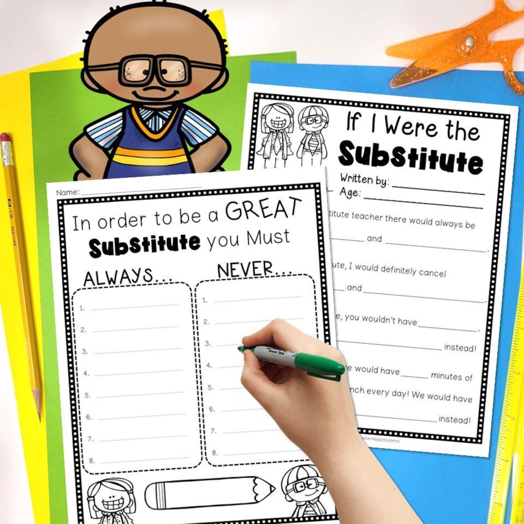 Substitute Teacher Writing Activity | Perfect Activity for an Emergency ...
