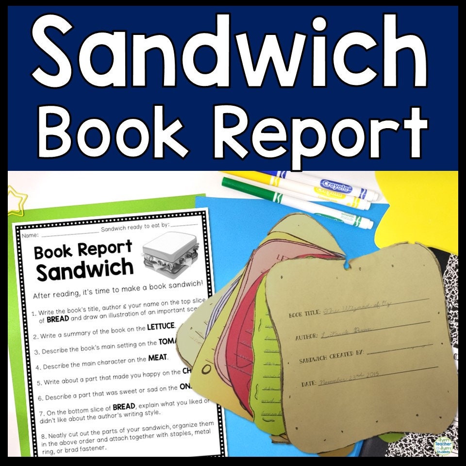 Book Report Sandwich Template: Creative Book Project (digital Download ...