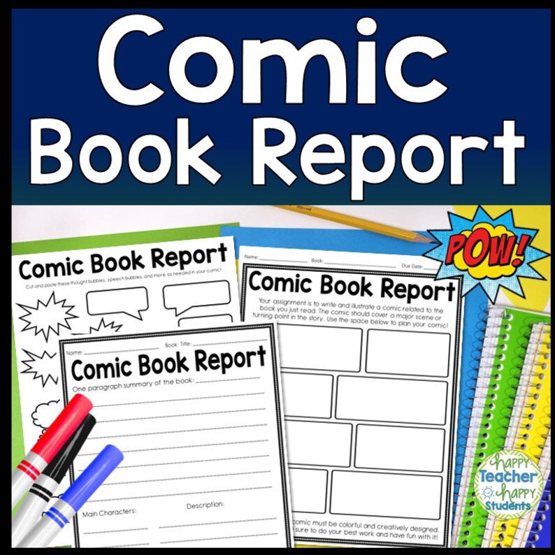 Comic Book Report Template: Fun Book Project for Students (PDF) - Etsy