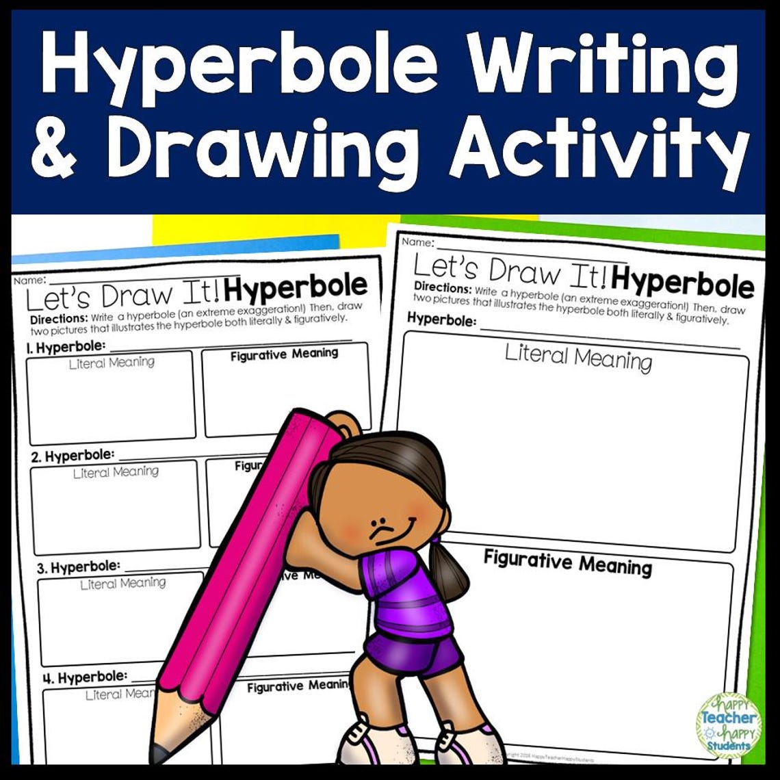 Hyperbole Activities: Write & Draw Hyperbole Worksheets | Hyperbole ...