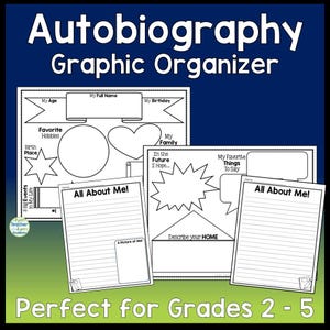 Autobiography Graphic Organizer & Writing Paper, Autobiography Template ...