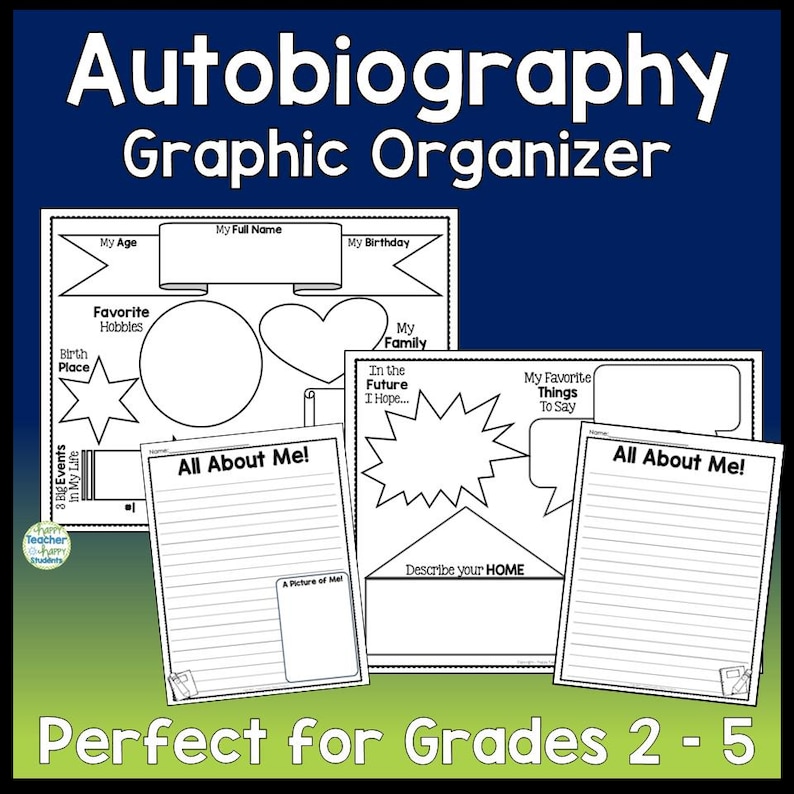 Autobiography Graphic Organizer & Writing Paper, Autobiography Template ...