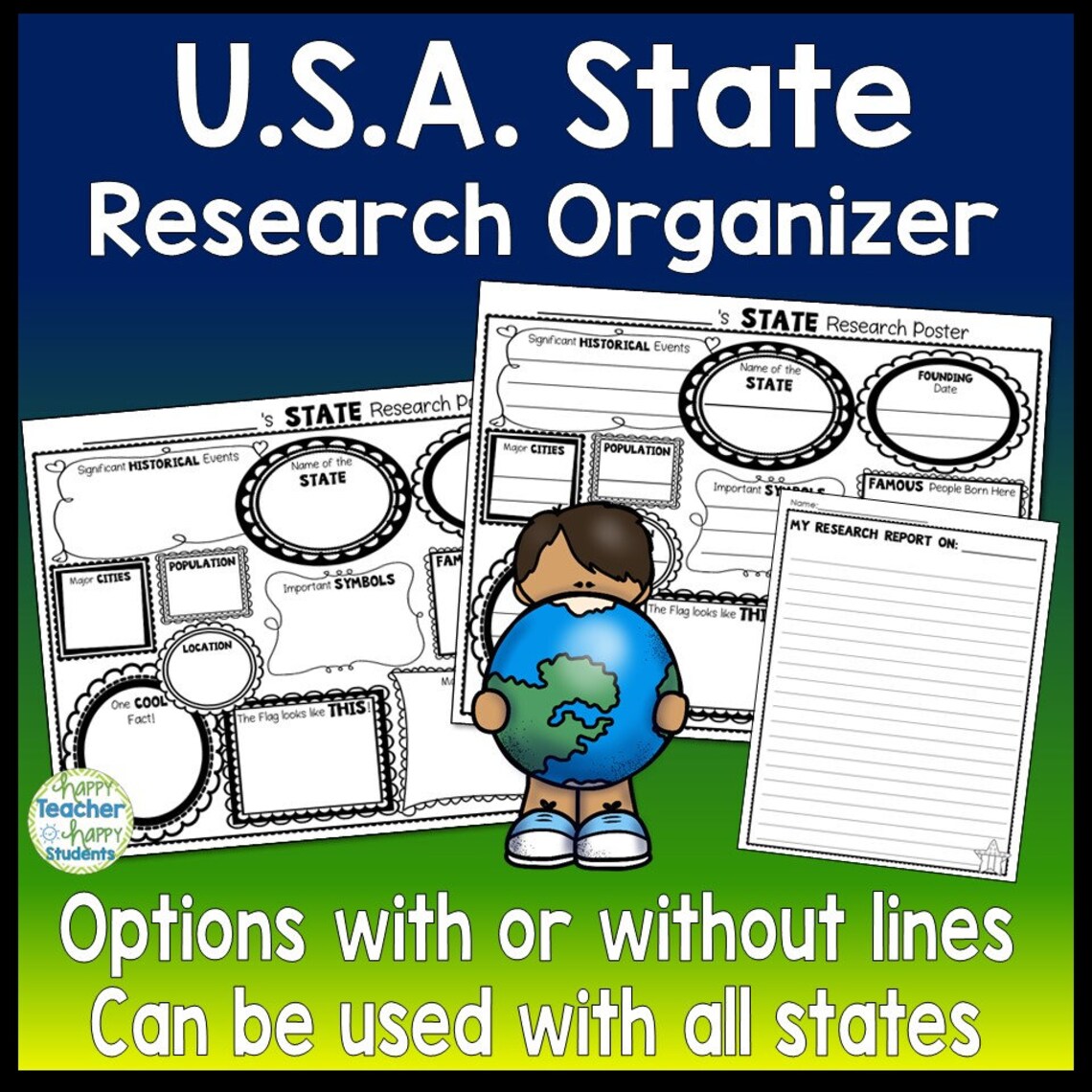 US State Research Poster | State Graphic Organizer | Use With All 50 ...