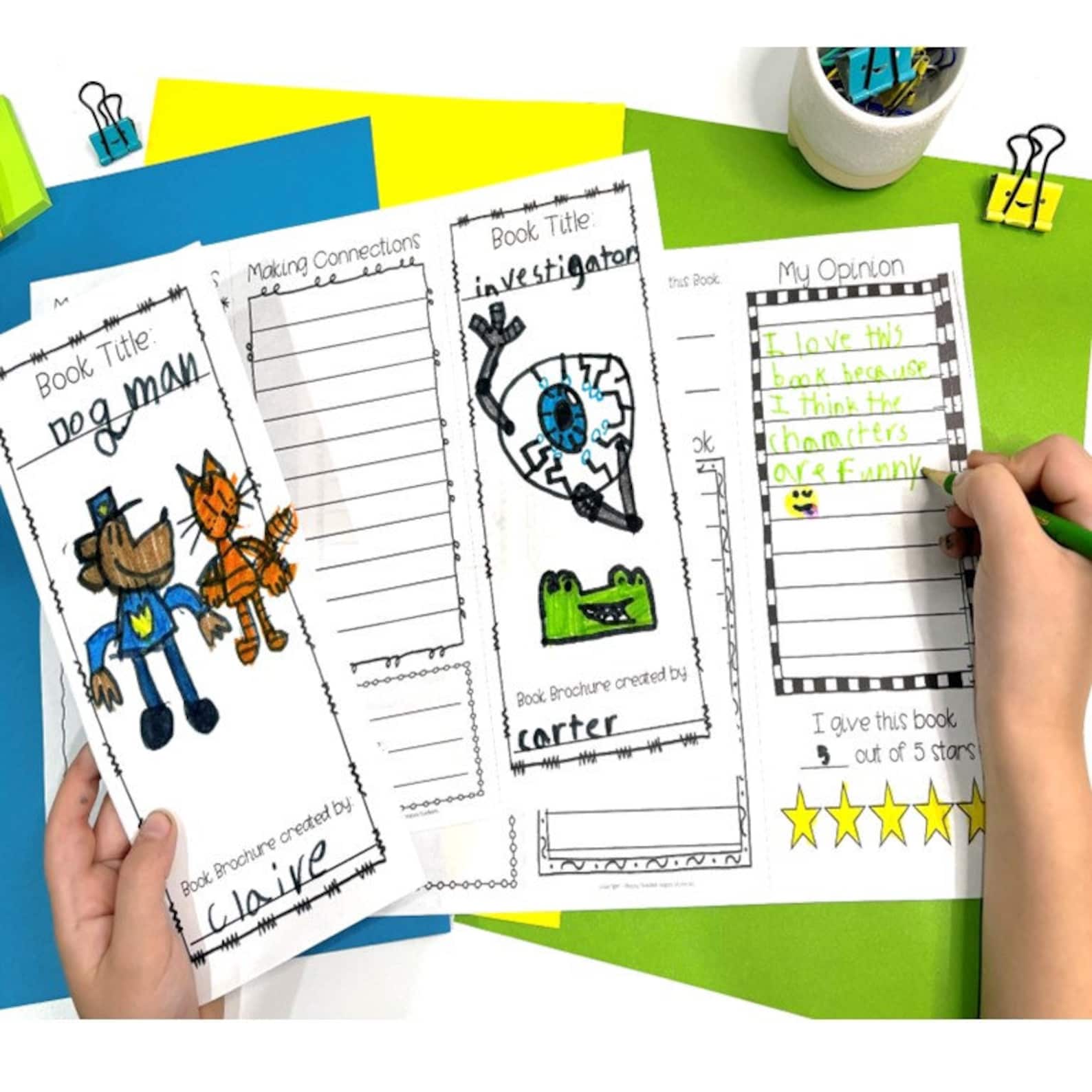 Brochure Book Report Template, Trifold Book Report for Kids, Printable ...