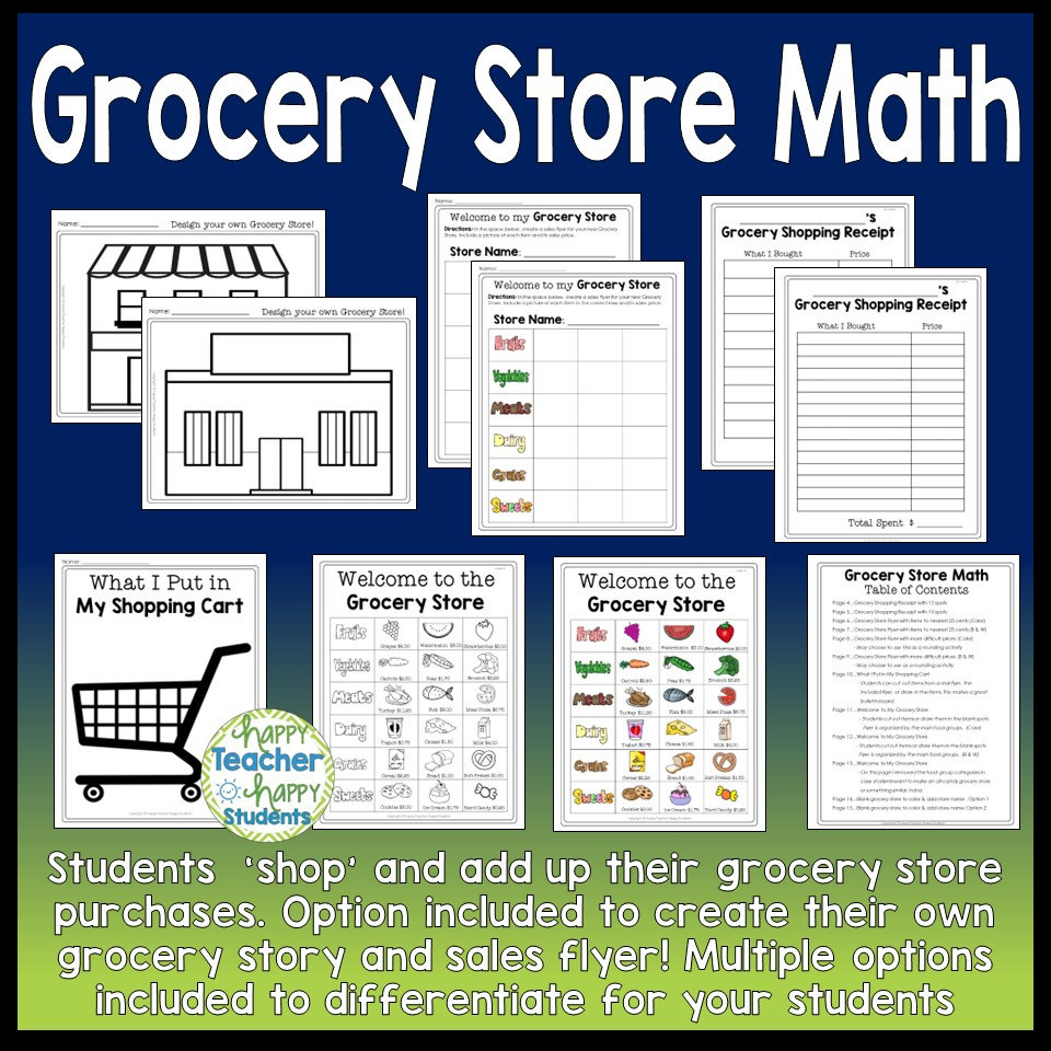 Grocery Store Math | Real Life Math Skills | Add up Grocery Shopping ...