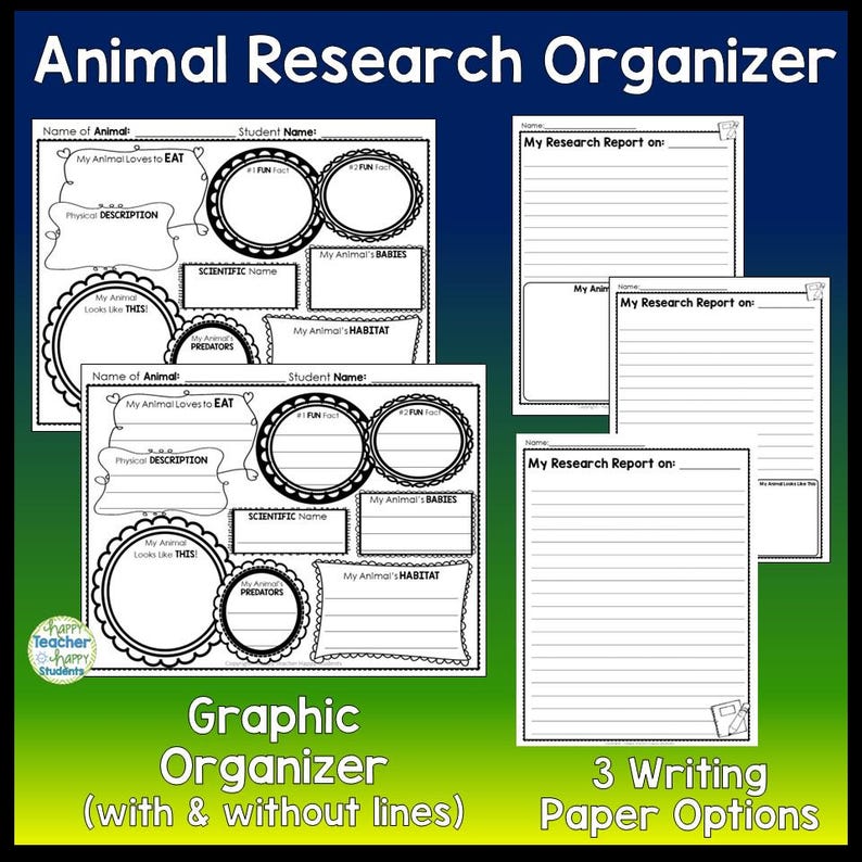 Animal Graphic Organizer | Animal Research Activity Poster & Animal ...