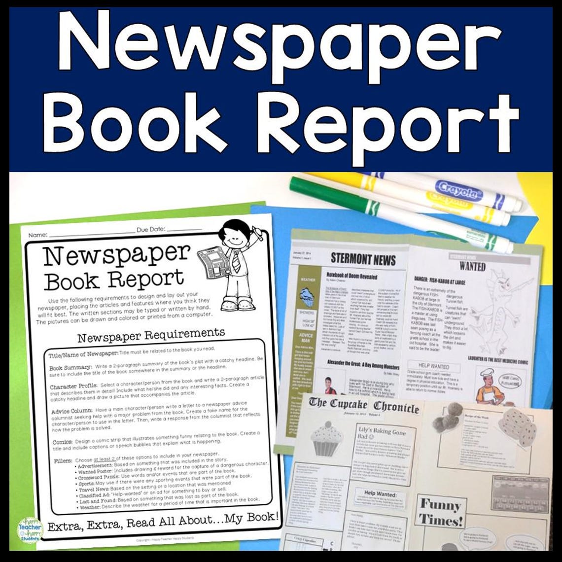 Newspaper Book Report Template: Fiction & Non Fiction Book Report Idea ...