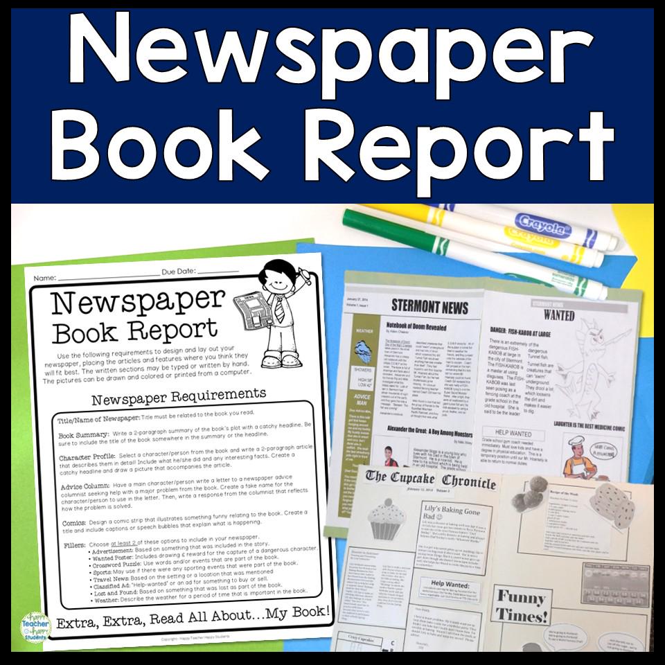 Newspaper Book Report Template: Fiction & Non Fiction Book Report Idea ...