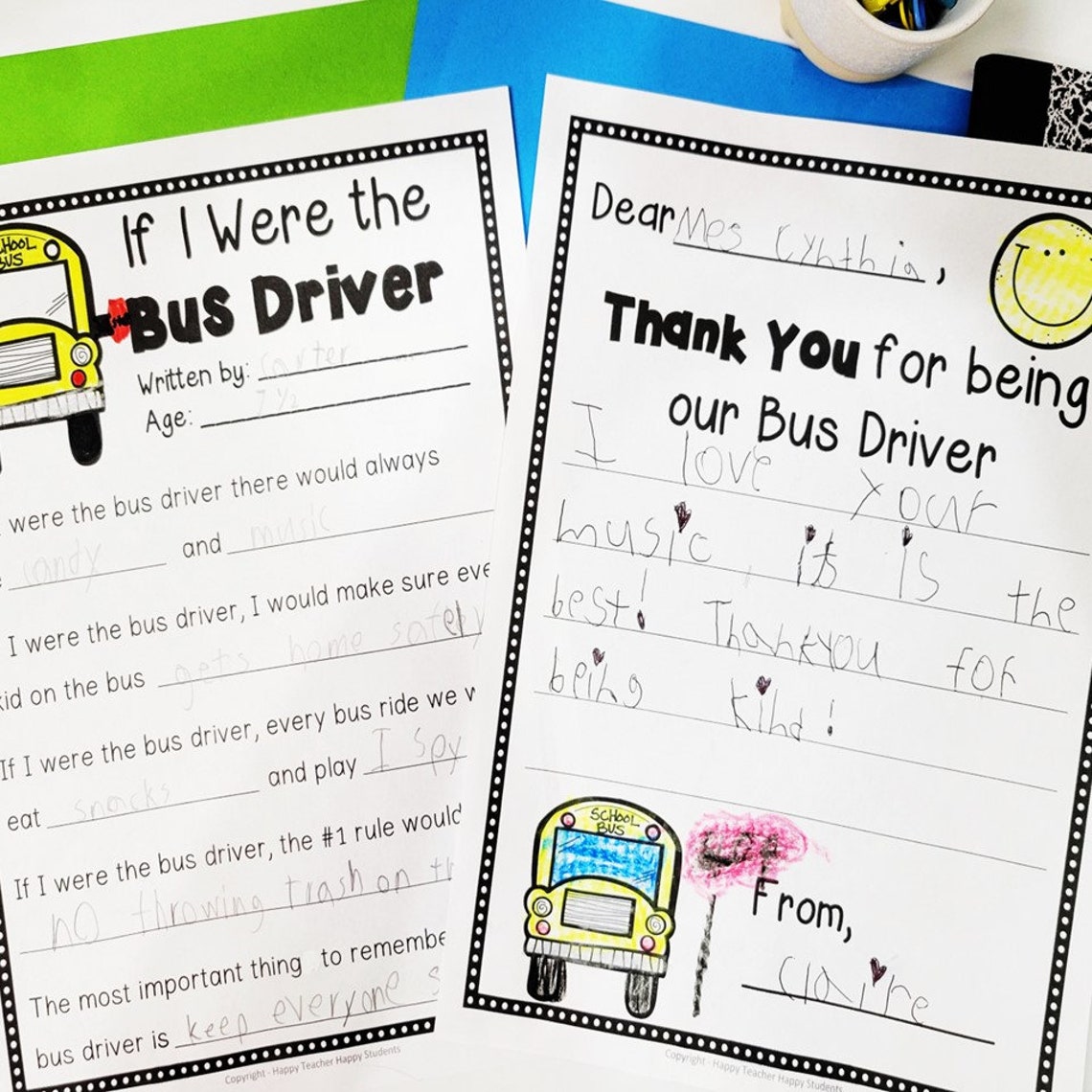 Bus Driver Appreciation Day | Printable Bus Driver Thank You Card | Bus ...