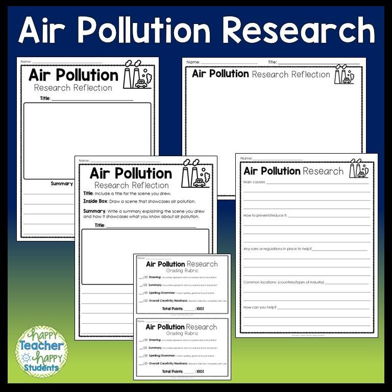 Air Pollution Research Activity: Research, Draw & Summarize (digital ...