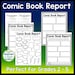 Comic Book Report Template: Fun Book Project for Students (PDF) - Etsy