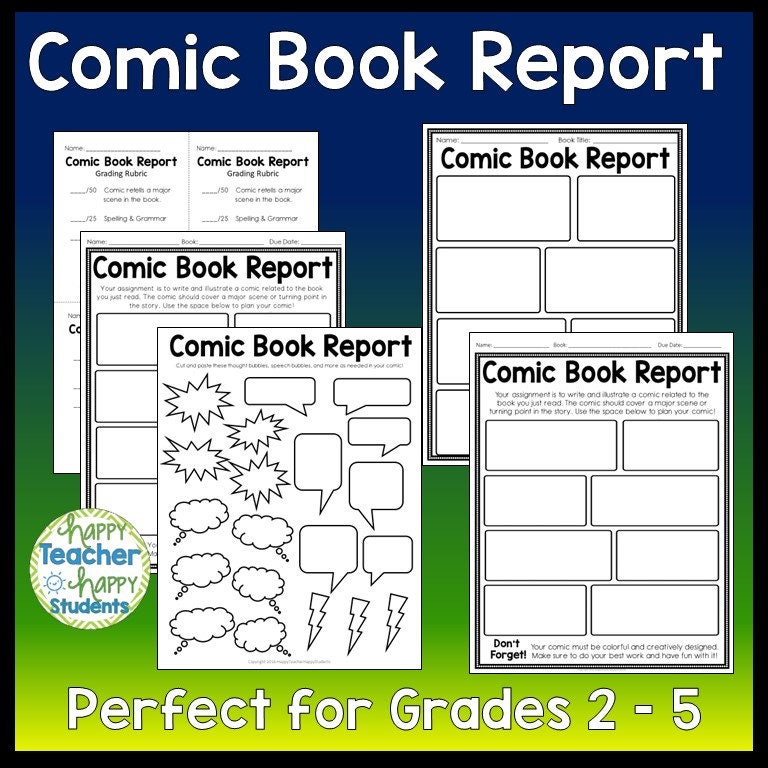Comic Book Report Template: Fun Book Project for Students (PDF) - Etsy