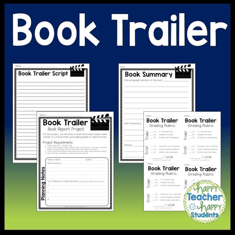 Book Trailer Book Report | Book Trailer Project | Make Video or Skit ...