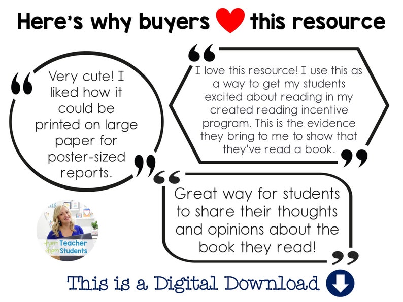 Printable Book Report Poster Template: Works With Any Fiction or Non ...