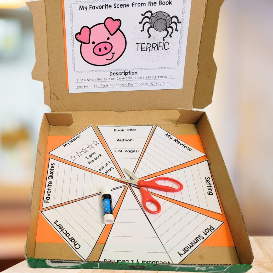 Pizza Box Book Report Template | Fun Book Report Idea for Kids (PDF) - Etsy