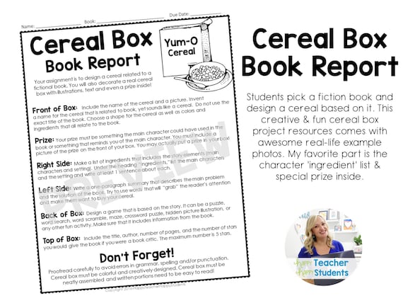Cereal Box Project Template