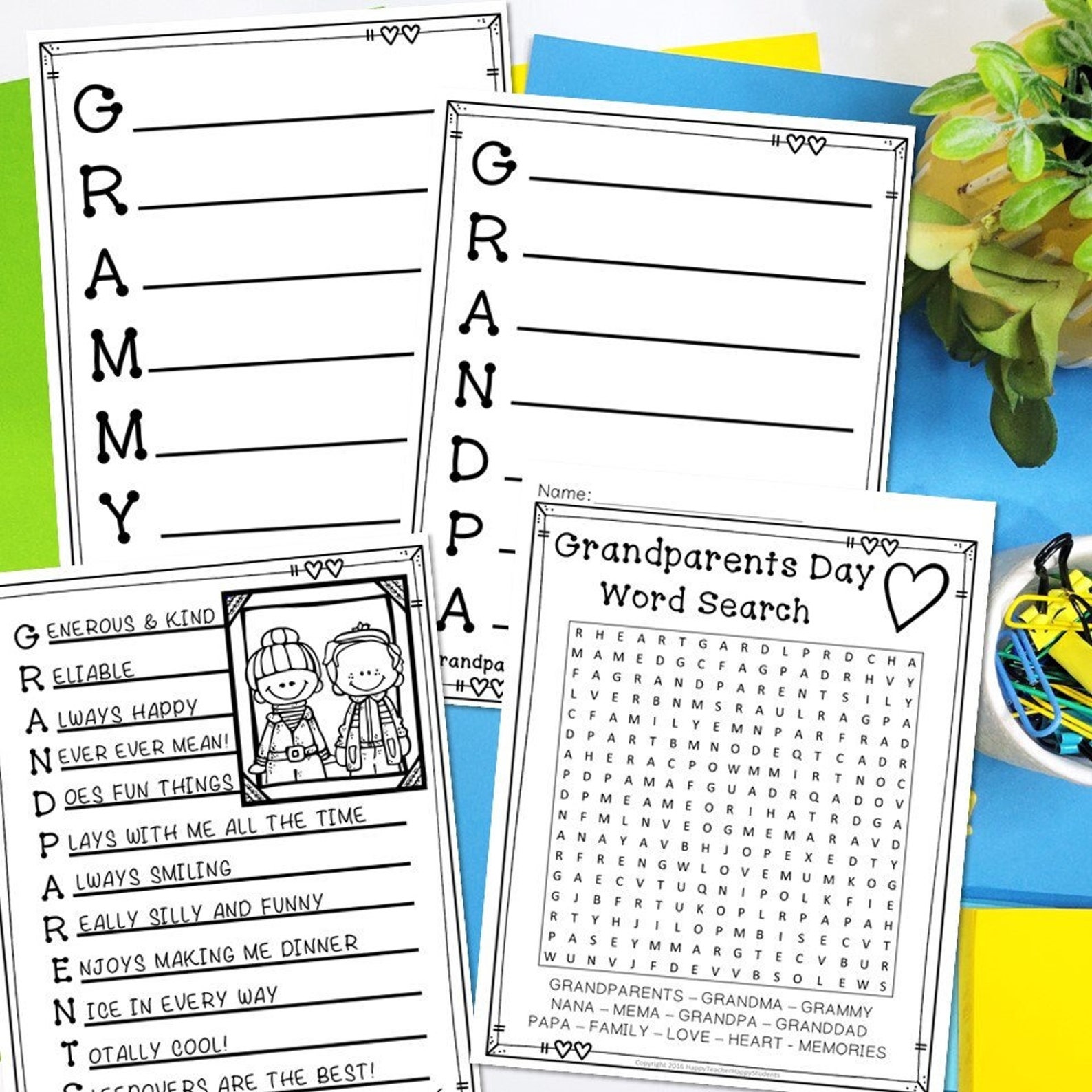Grandparents Day Writing AND Grandparents Day Word Search Grandparents ...