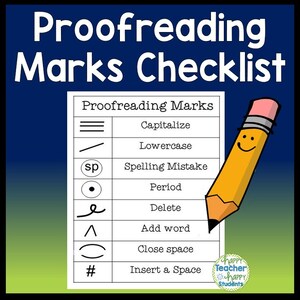 Proofreading Marks Checklist | Editing Symbols Poster for Kids ...