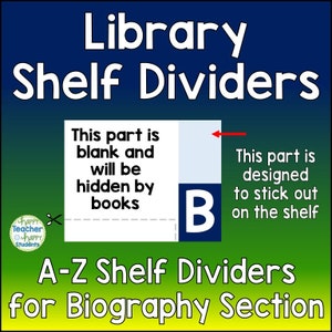 Biography Library Shelf Dividers: A-Z Classroom Library Labels (digital ...