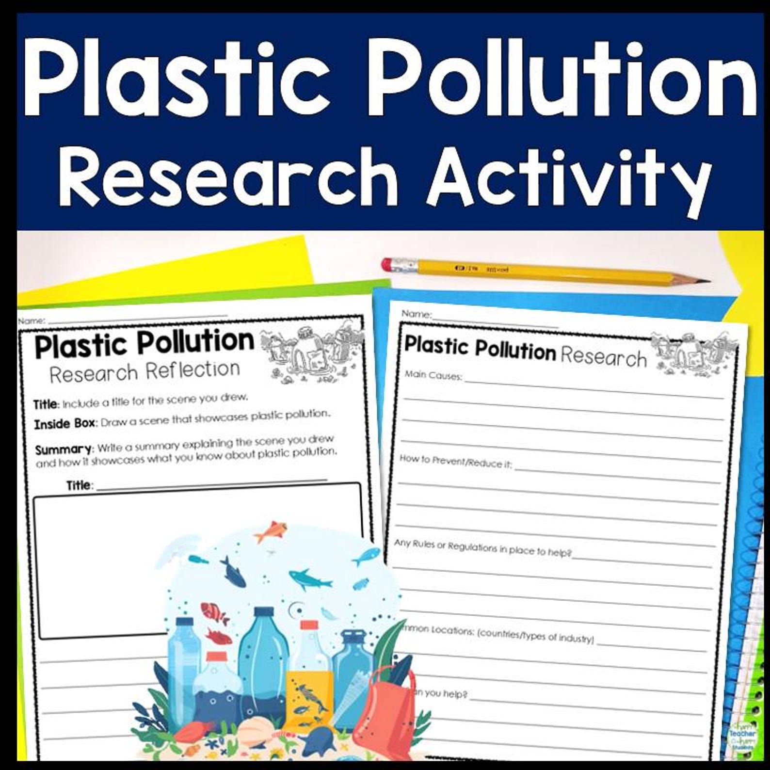 Plastic Pollution Research Activity: Draw & Summarize Pollution ...