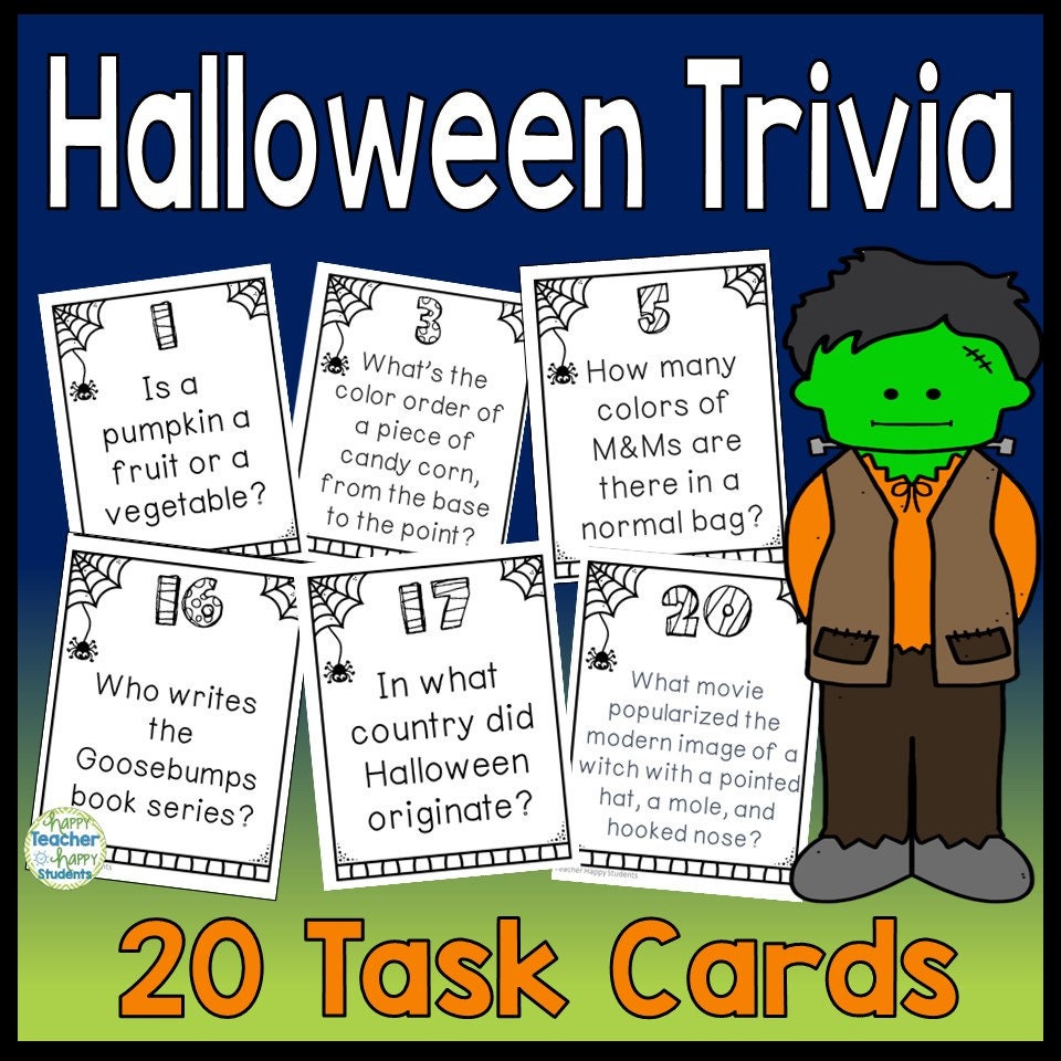 Halloween Trivia Game for Kids 20 Halloween Trivia Questions Halloween ...
