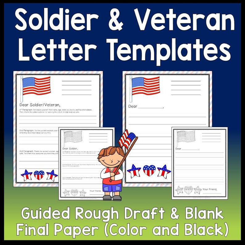 Veterans Day Letter Writing Activity: Soldier & Veteran Thank You ...