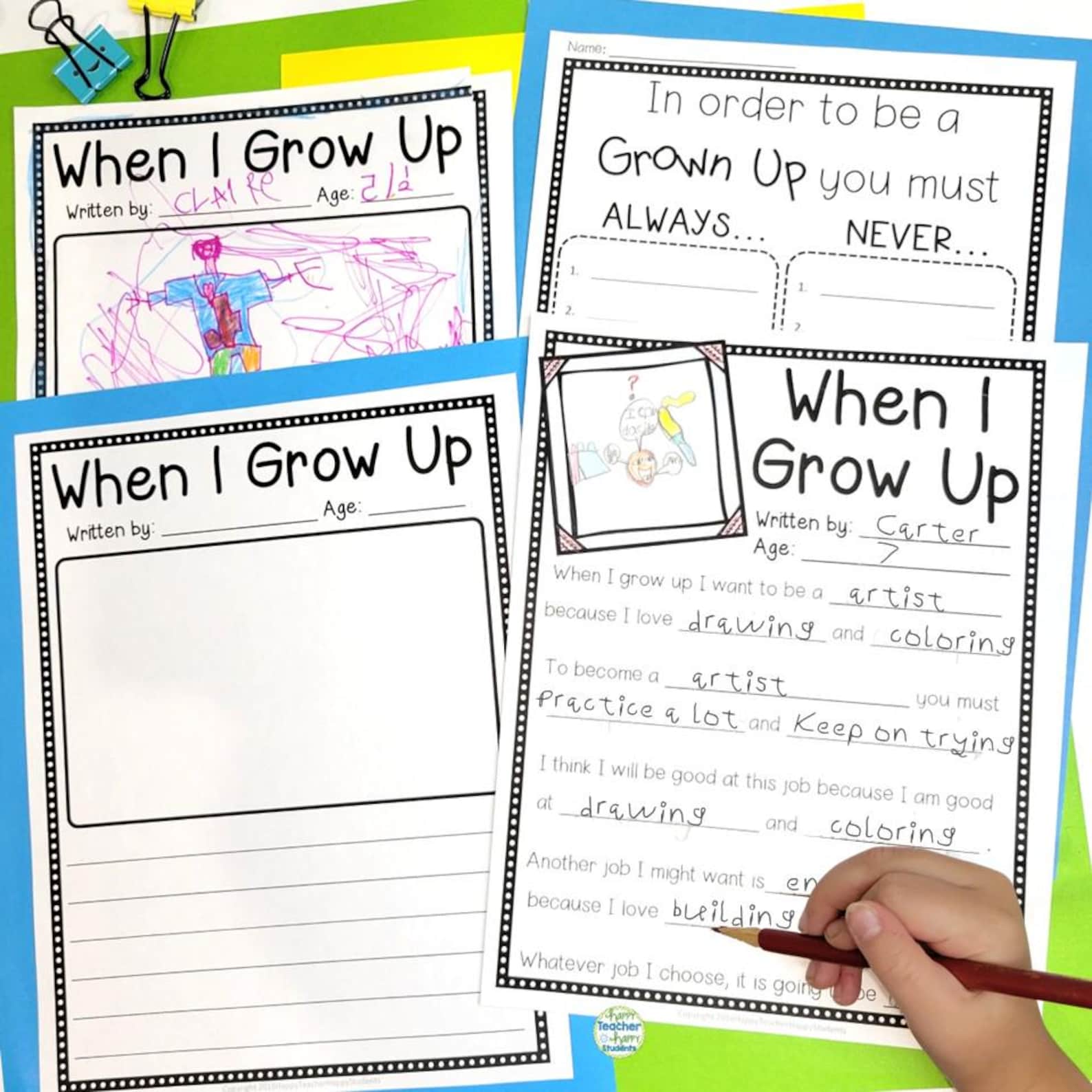 When I Grow up Writing Activity, What I Want to Be When I Grow up ...