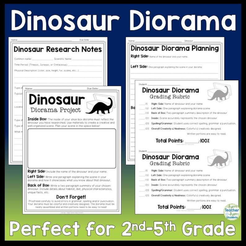 Dinosaur Diorama Project: Complete Dinosaur Research & Then Decorate a ...