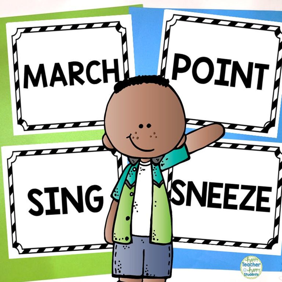 Action Verb Charades | 36 Action Verb Charade Cards | Action Verb ...