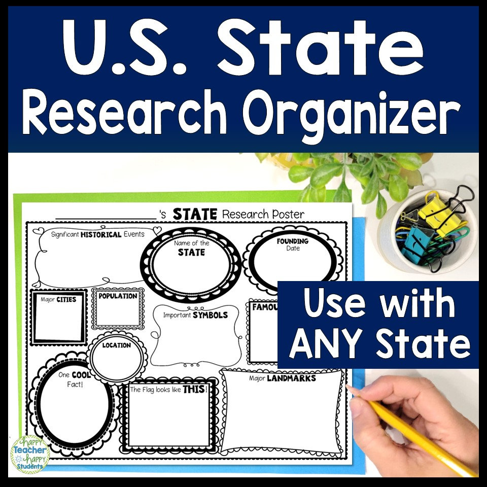 US State Research Poster | State Graphic Organizer | Use With All 50 ...