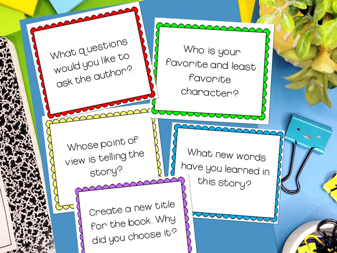 Printable Book Club Question Cards: 24 Book Club Discussion Questions ...