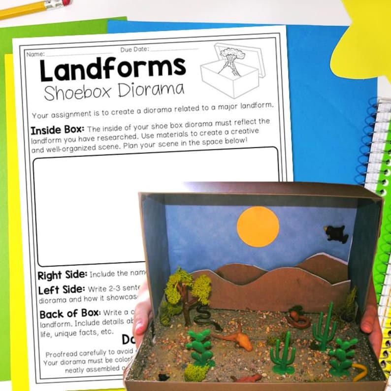 Landforms Project | Decorate a Shoebox Diorama | World and US Landforms ...