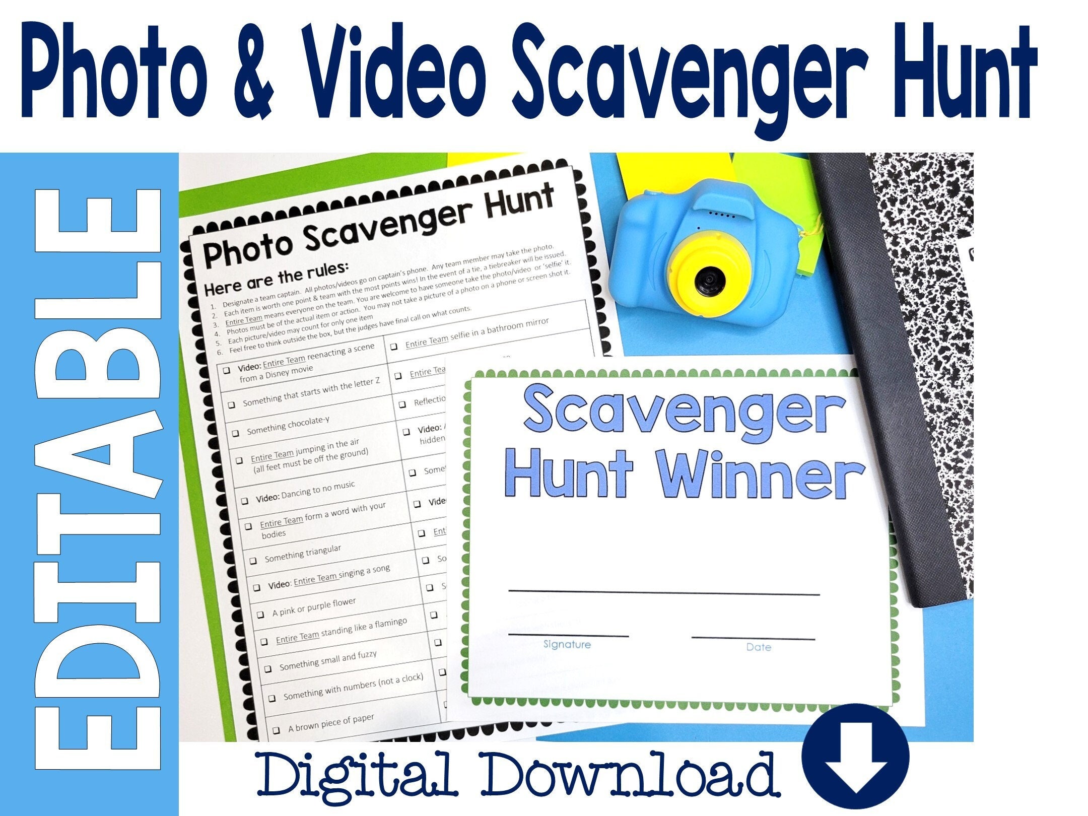 Editable Photo & Video Scavenger Hunt: Back to School Ice Breaker ...
