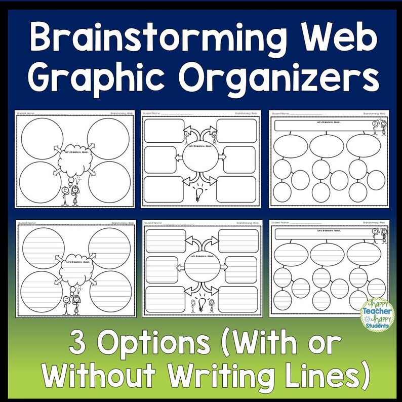 Brainstorming Web Graphic Organizer Templates for Kids (digital ...
