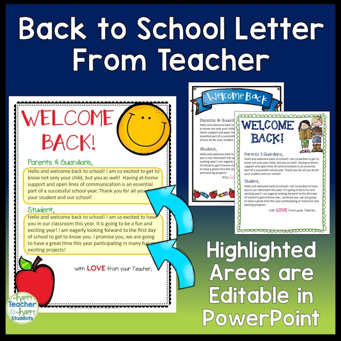 EDITABLE Welcome Back to School Letter for Parents and Students | 3 ...