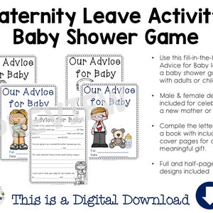Advice for Baby | Baby Shower Game for Kid | Baby Shower Advice Cards ...