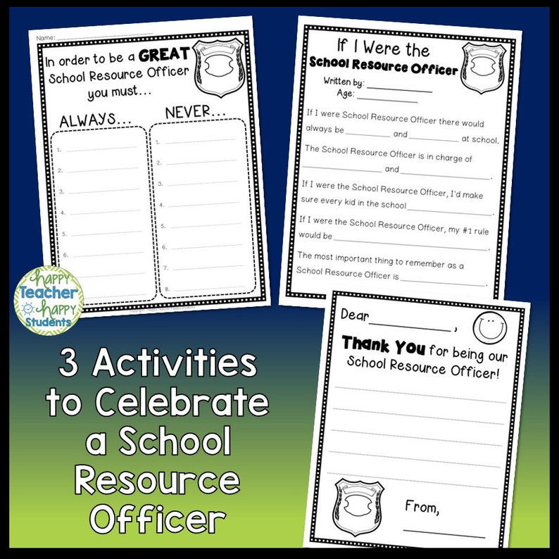 School Resource Officer Appreciation Thank You for School Resource ...