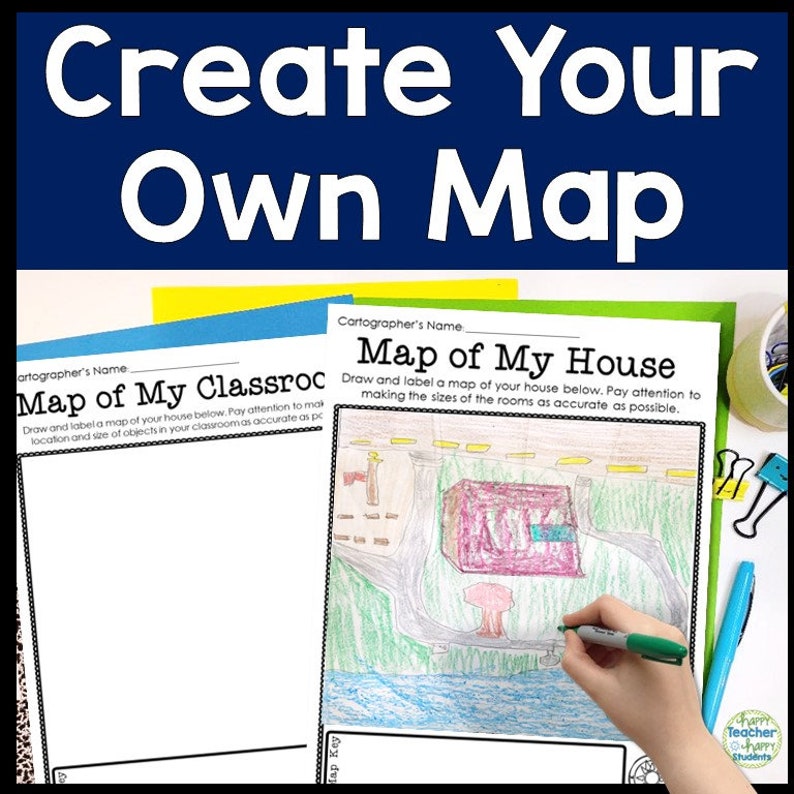 Create a Map Project, Create Your Own Map of Room, Map of School, Map ...